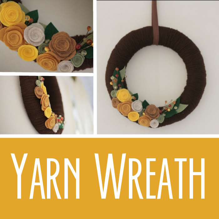 fall yarn wreath - Amy Allender